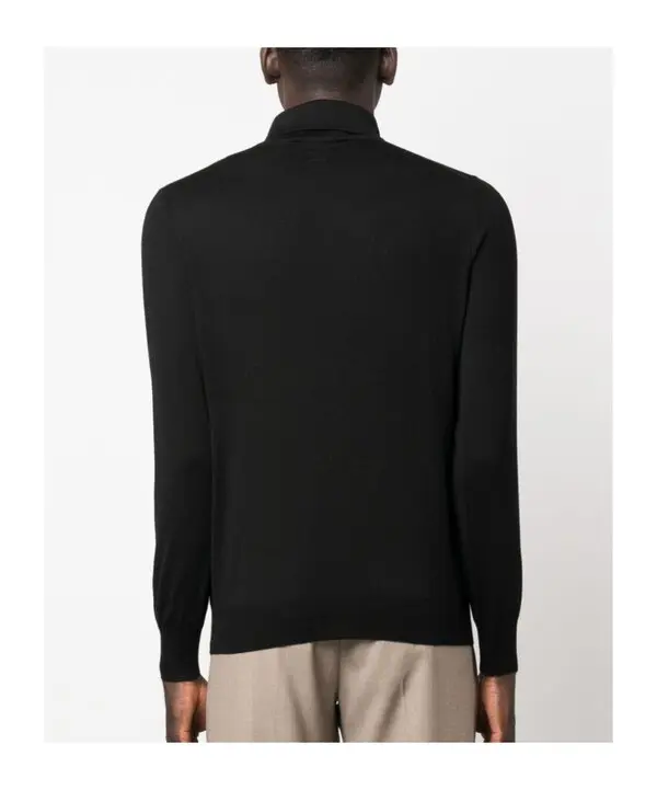 LARDINI Roll-neck Knitted Jumper - Black