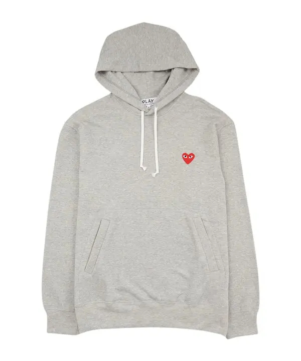 Play Comme Des Garcon Hoodie With Heart Graphic - Grey