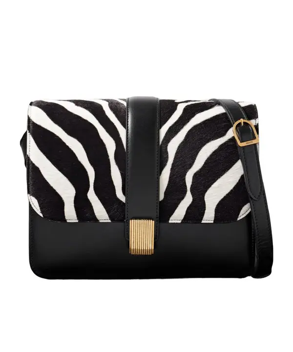Khaite Blake Zebra-print Cross Body Bag - Black