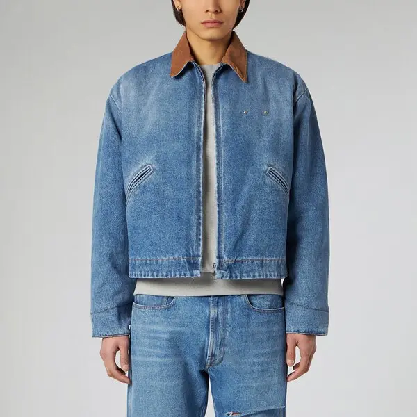 1989 STUDIO Contrast Collar Logo Denim Jacket