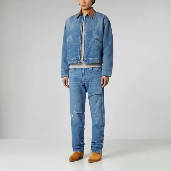 1989 STUDIO Contrast Collar Logo Denim Jacket