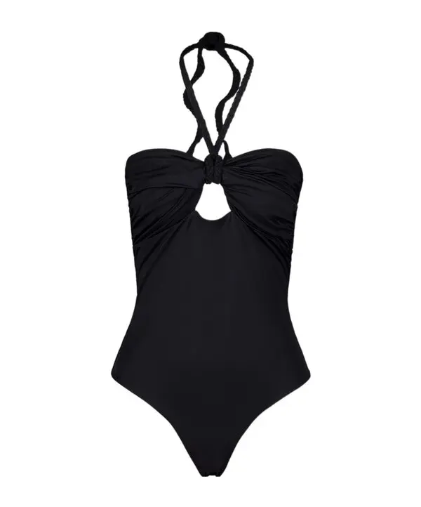 Johanna Ortiz Braided-strap Halterneck One-piece Swimsuit - Black