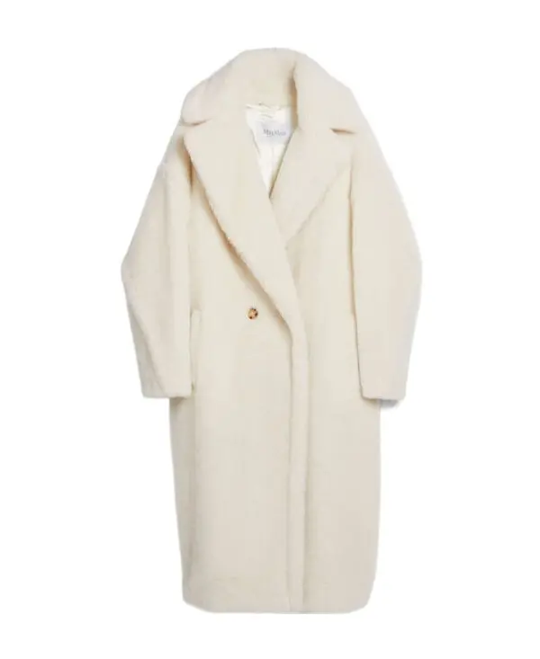 Max Mara Tedgirl Double-breasted Long Coat - White