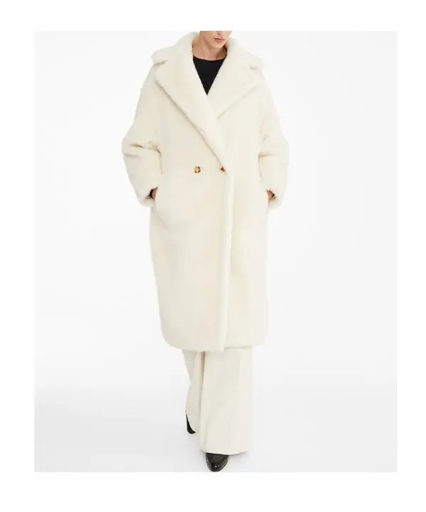 Max Mara Tedgirl Double-breasted Long Coat - White