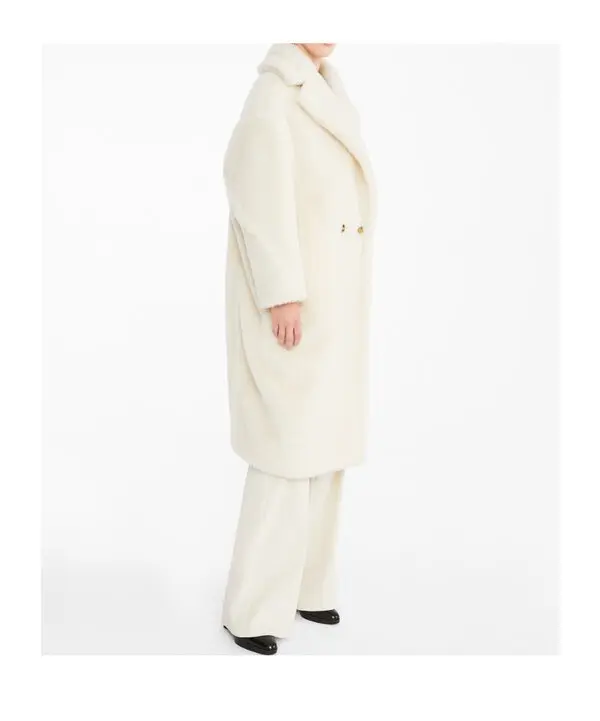 Max Mara Tedgirl Double-breasted Long Coat - White