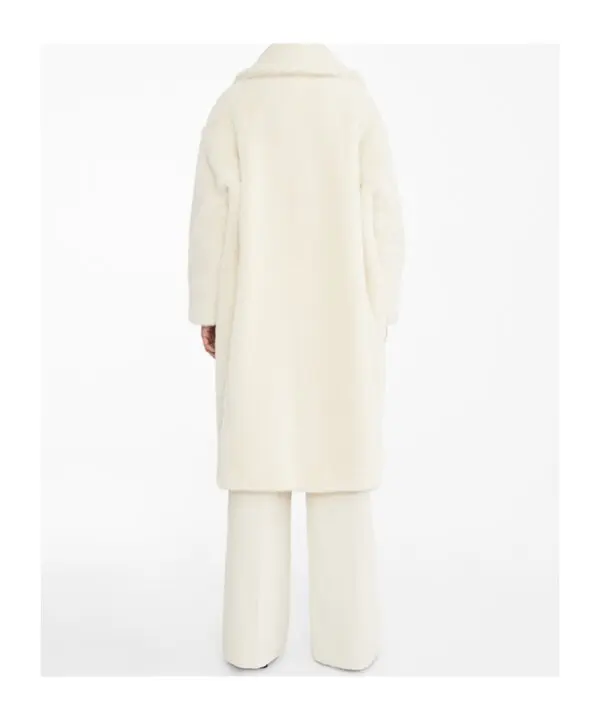Max Mara Tedgirl Double-breasted Long Coat - White