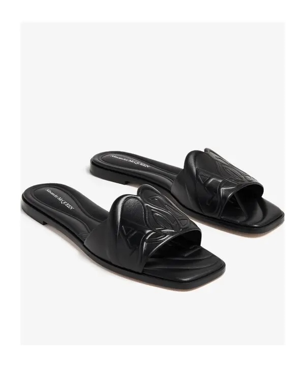 Alexander McQueen Seal Embossed Slip-on Slides