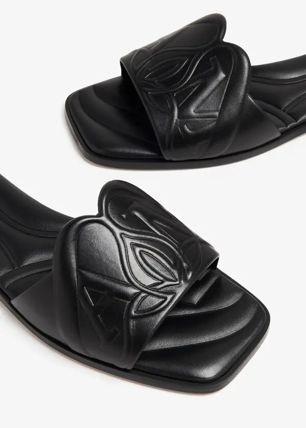 Alexander McQueen Seal Embossed Slip-on Slides