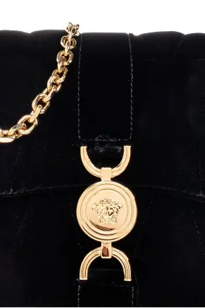 Versace Kleio Chain-linked Velvet Shoulder Bag