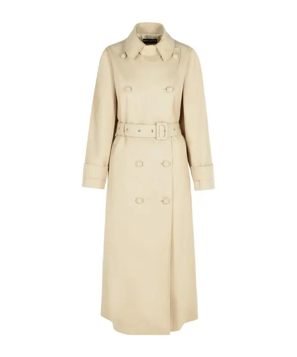 Dolce & Gabbana Double-breasted Belted Coat - Beige
