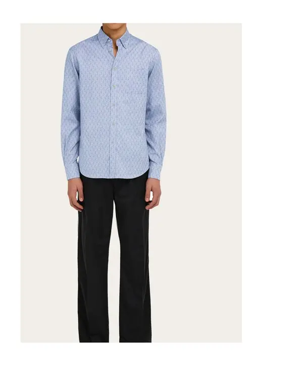 FERRAGAMO Monogram Shirt - Blue