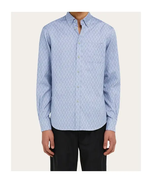 FERRAGAMO Monogram Shirt - Blue