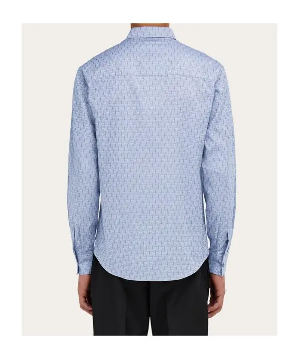FERRAGAMO Monogram Shirt - Blue