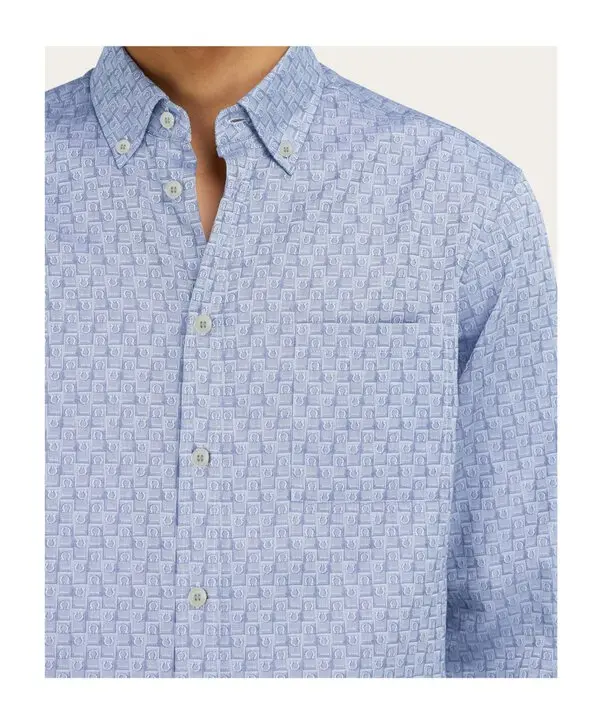 FERRAGAMO Monogram Shirt - Blue
