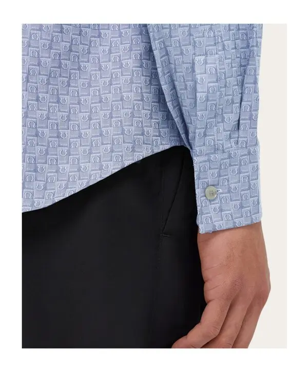 FERRAGAMO Monogram Shirt - Blue