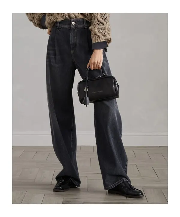Brunello Cucinelli High-waisted Wide-leg Jeans - Black