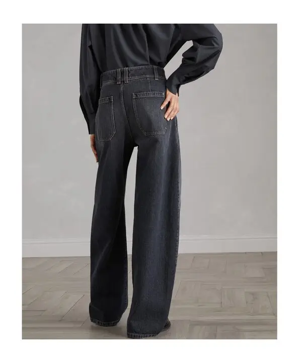 Brunello Cucinelli High-waisted Wide-leg Jeans - Black