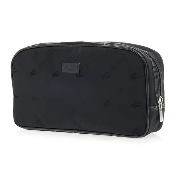 Etro Zipper Clutch With Logo Plaque