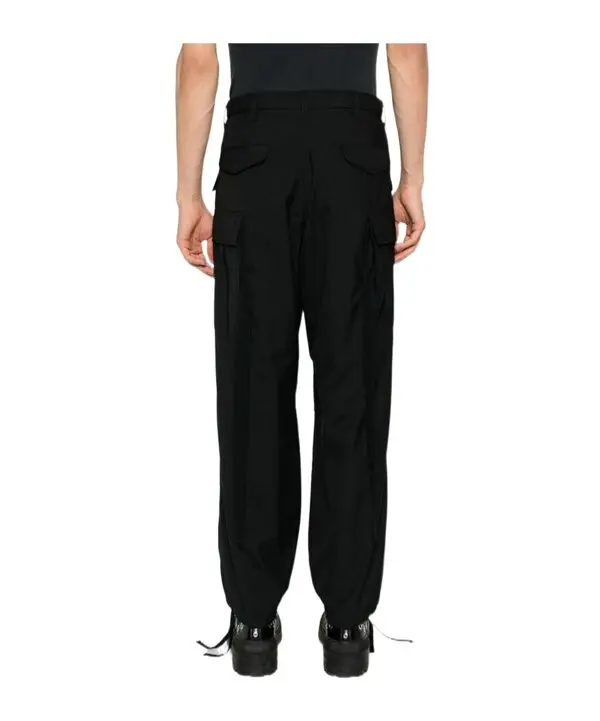Sacai Suiting Drawstring Ankle Cargo Trousers - Black