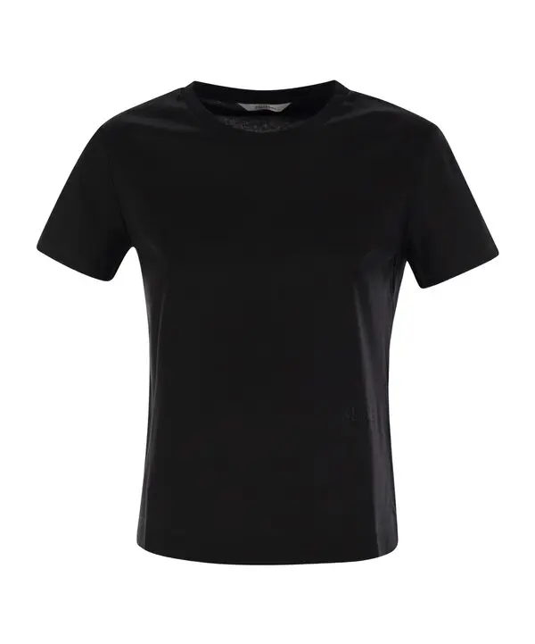 Max Mara Nerina Logo Embroidered Crewneck T-shirt - Black