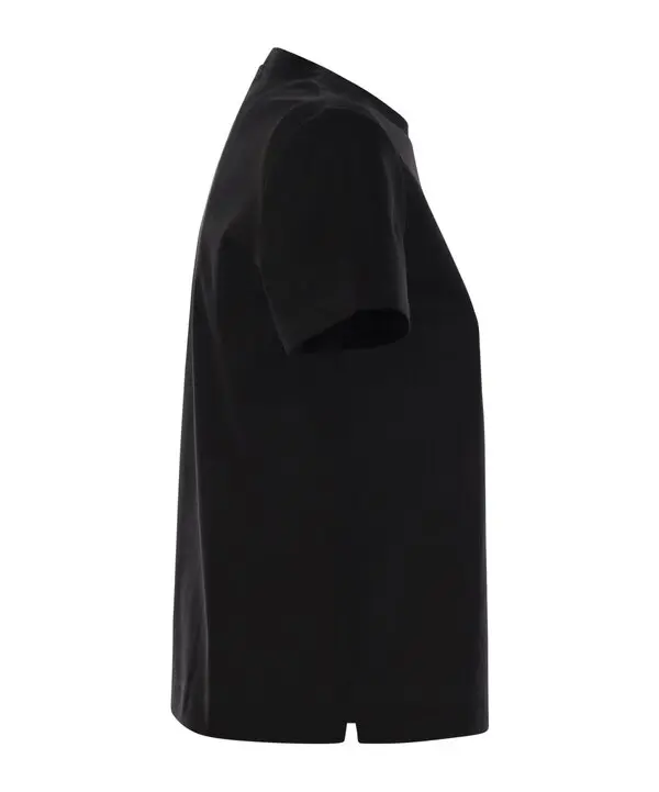 Max Mara Nerina Logo Embroidered Crewneck T-shirt - Black