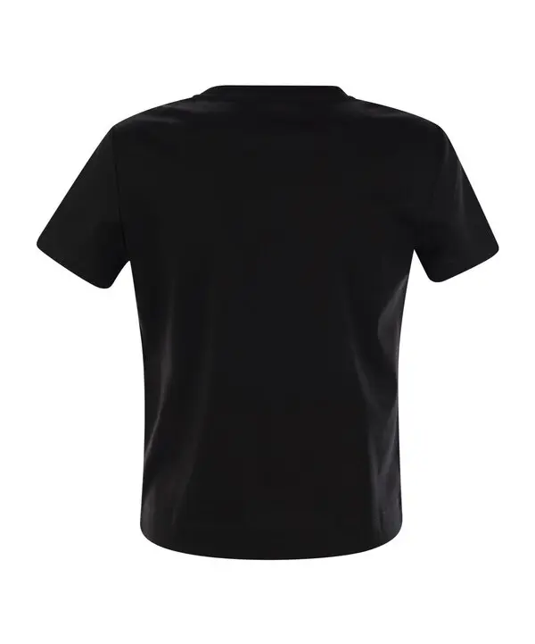 Max Mara Nerina Logo Embroidered Crewneck T-shirt - Black