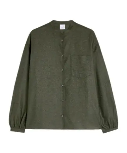 Aspesi Long Sleeve Band Collar Shirt - Green