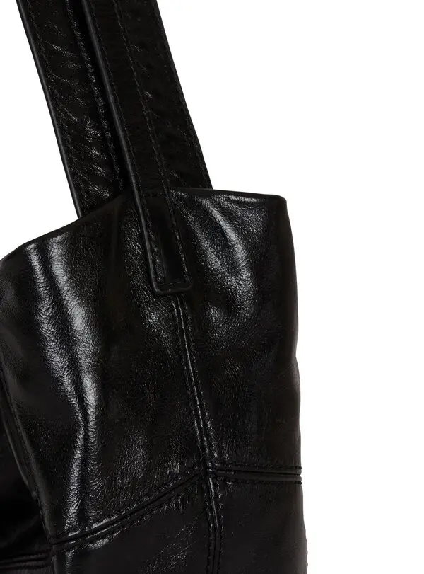 Balmain Shiny Leather Tote Bag