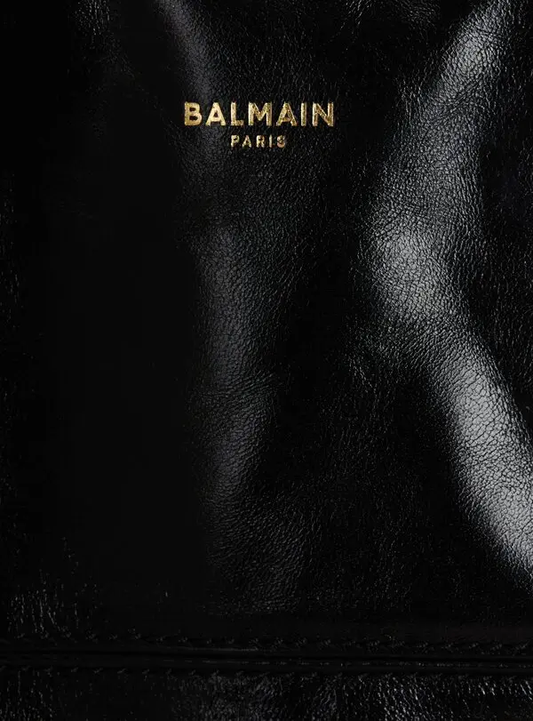 Balmain Shiny Leather Tote Bag