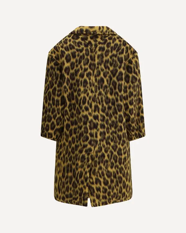 Bottega Veneta Brushed Leopard Print Coat