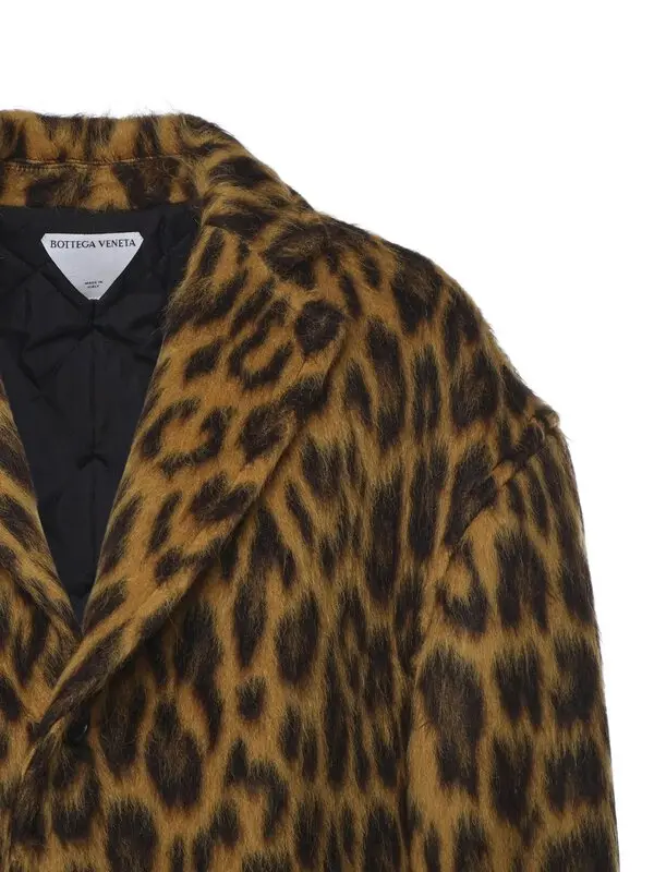 Bottega Veneta Brushed Leopard Print Coat