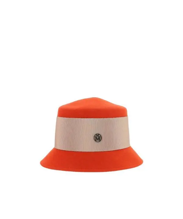 MAISON MICHEL Logo Decorated Fisherman's Hat - Red