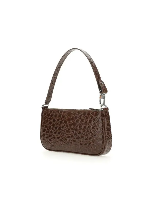 By Far Crocodile Effect Shoulder Bag - Brown