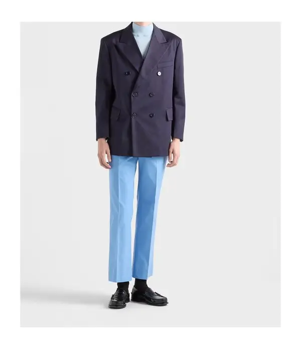 Prada Pleated Tailored Trousers - Celeste