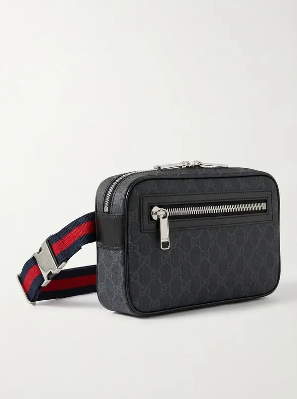 Gucci Gg Supreme Zip-up Small Belt Bag - Black