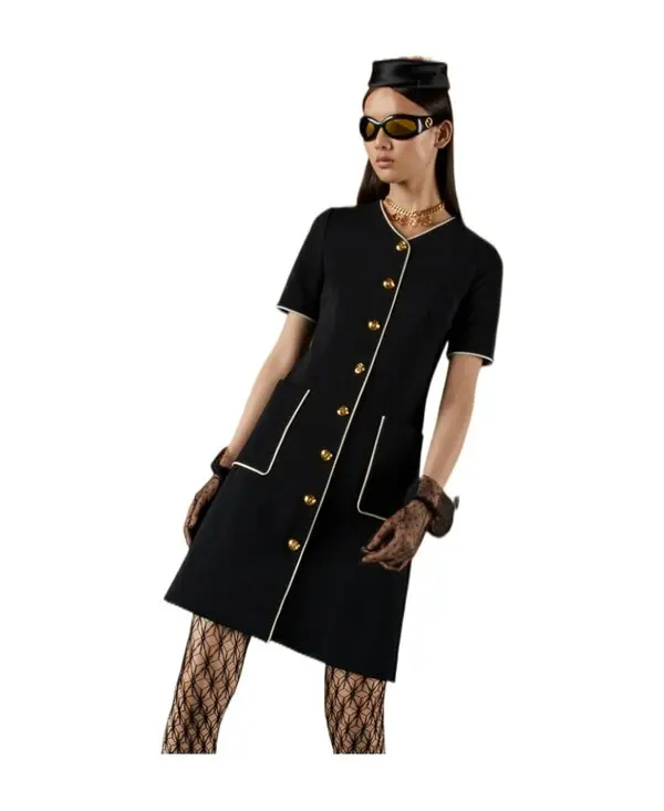 Gucci Buttoned Short-sleeve Midi Dress