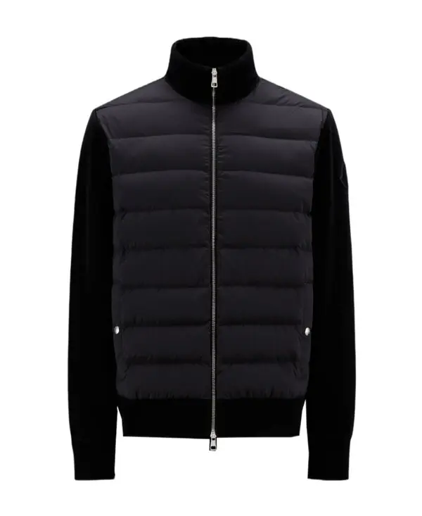 Moncler Padded Corduroy Zip-up Sweatshirt - Black