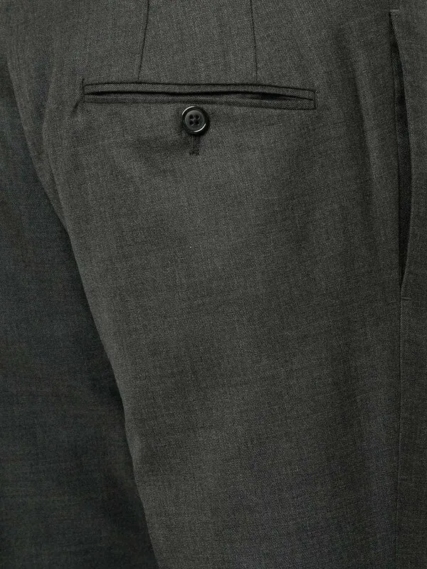 Thom Browne Low Rise Skinny Side Tab Trousers In Super 120s Twill - Dark Gray