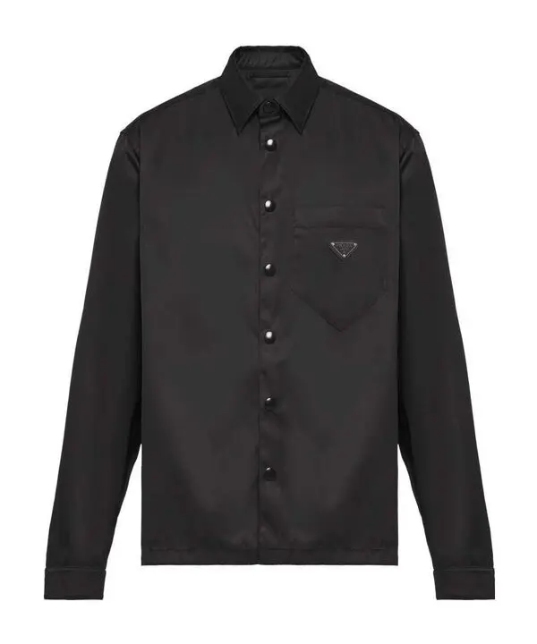 Prada Logo Plaque Chest Pocket Shirt