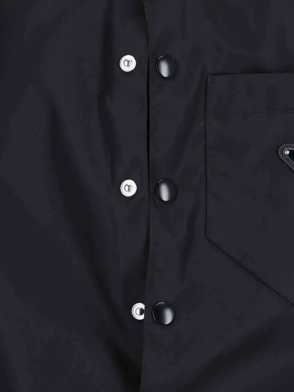 Prada Logo Plaque Chest Pocket Shirt