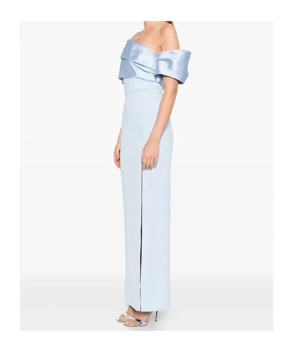 Solace Off-shoulder Draped Sleeveless Maxi Dress With Side Slit