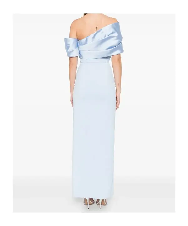 Solace Off-shoulder Draped Sleeveless Maxi Dress With Side Slit
