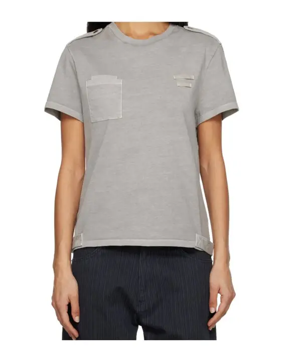 Paloma Wool Ribbed Knit Crewneck T-shirt With Patch Pocket