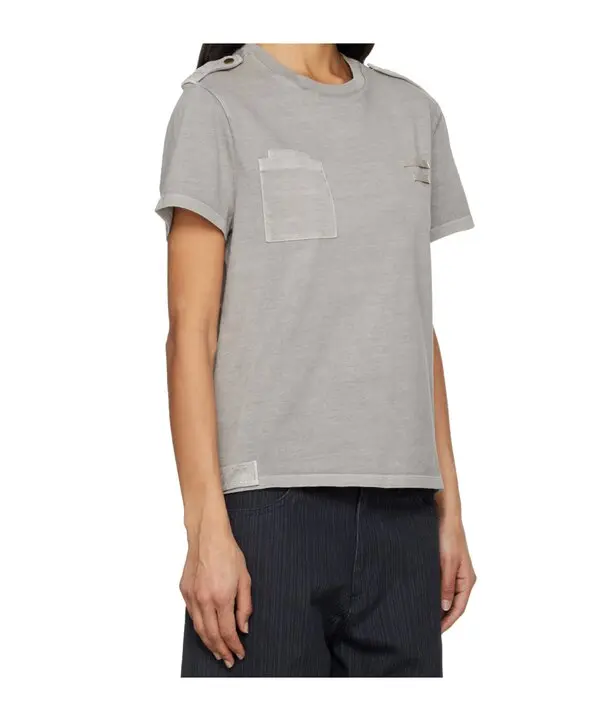 Paloma Wool Ribbed Knit Crewneck T-shirt With Patch Pocket
