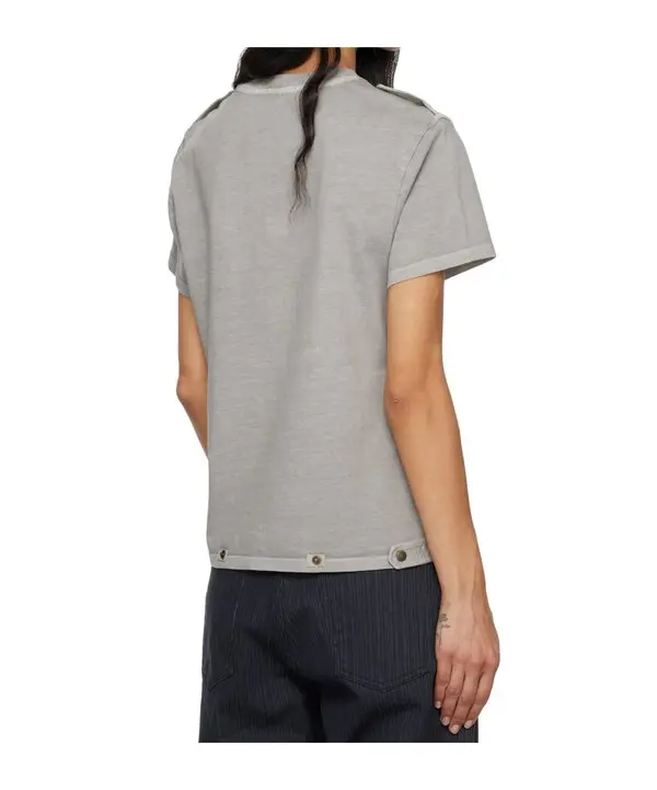 Paloma Wool Ribbed Knit Crewneck T-shirt With Patch Pocket