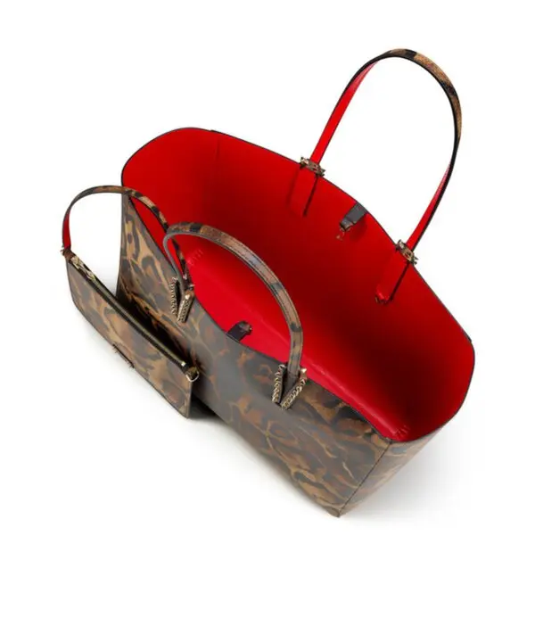 CHRISTIAN LOUBOUTIN Leopard Print Tote Bag With Studded Detail