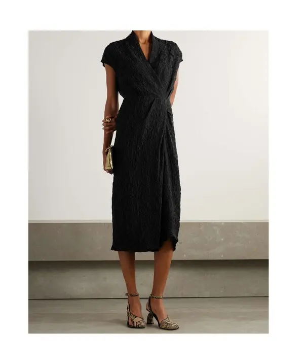 Dries Van Noten Seersucker Wrap Dress