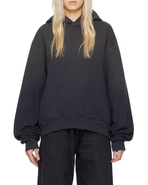 Acne Studios Garment Dyed Logo Hoodie - Black