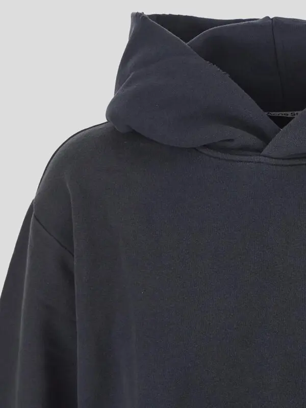 Acne Studios Garment Dyed Logo Hoodie - Black