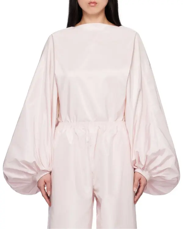 Alaïa Ballon Sleeve Backless Bodysuit Top